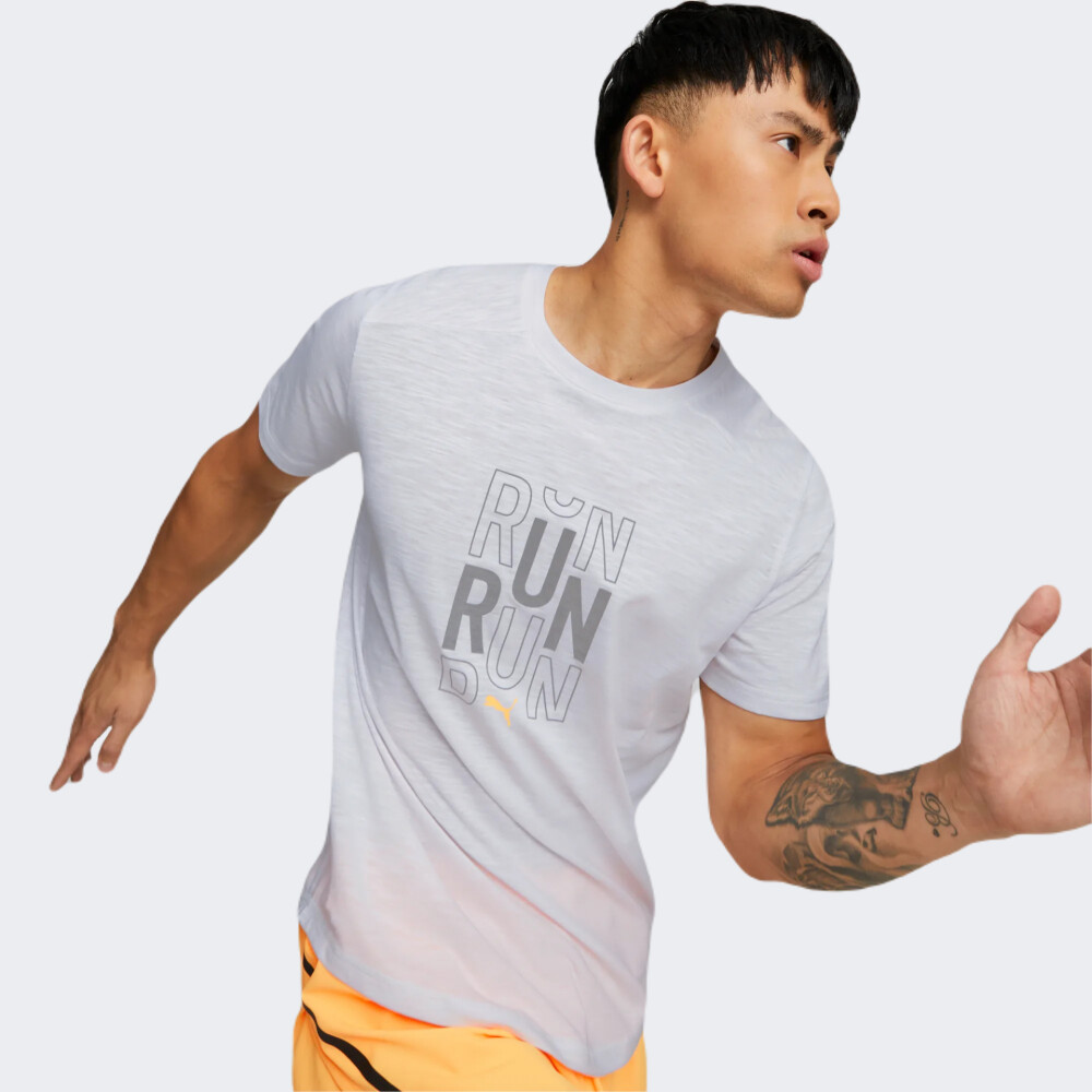 Футболка Puma RUN LOGO SS TEE M | Цвет:белый | купить в интернет ...