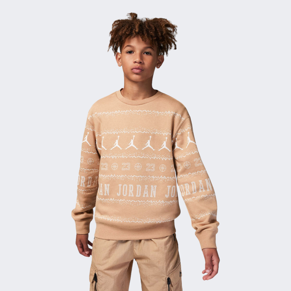Кофта Jordan дитяча MJ HOLIDAY FLC CREW | Колір:бежевий | купити в ...